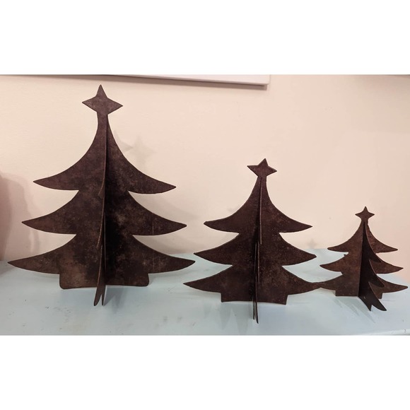 Not sure | Accents | 3x Rustic Metal Pine Treesslot Together | Poshmark
